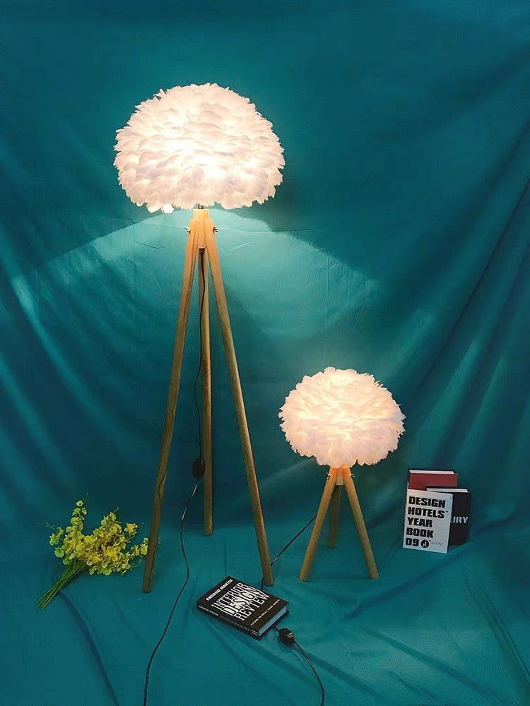 Modern Creative Tripod Feather Floor Lights Living Room Home Decor Ind ...